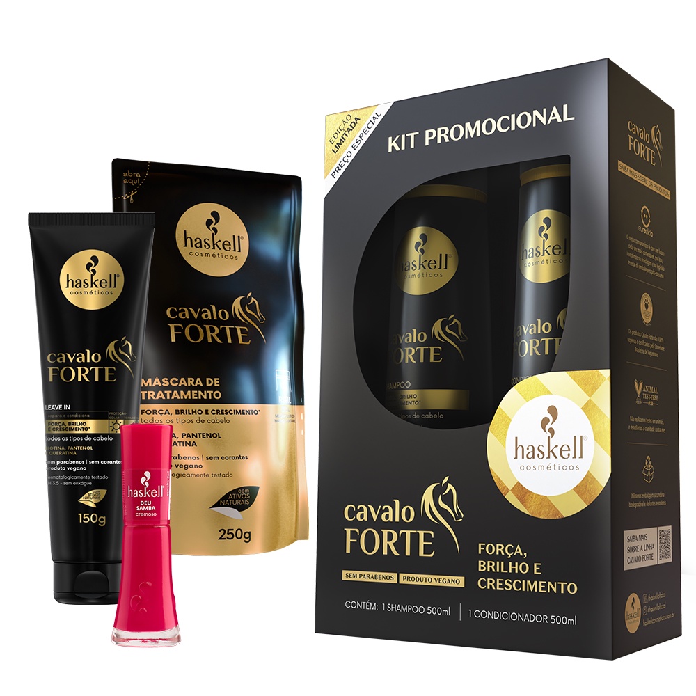 Kit Promopack 500ml + Leave-in Cavalo Forte Haskell | Shopee Brasil