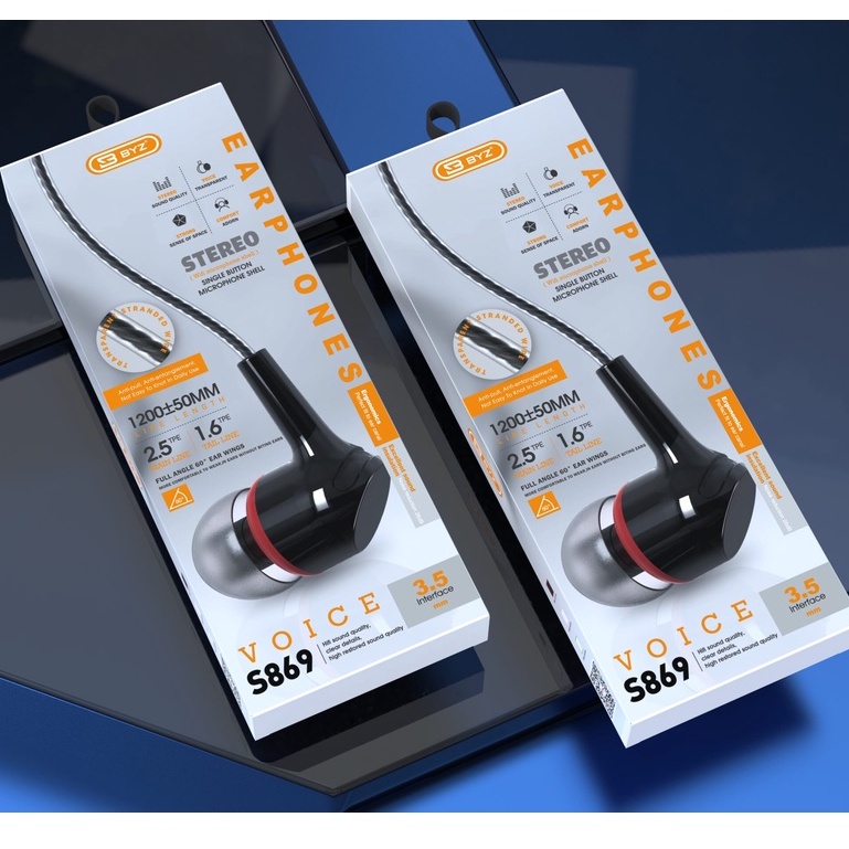 Fone de Ouvido Stereo P2 3.5mm com Fio Trançado Transparente S869 BYZ ...
