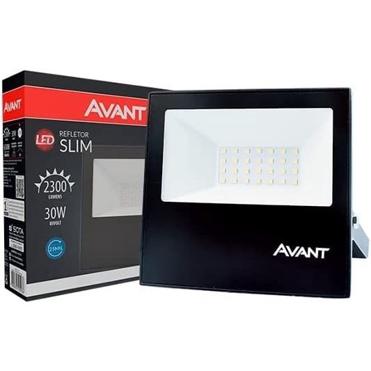 Refletor Led 30w Bivolt Branco Frio 6500k Avant | Shopee Brasil