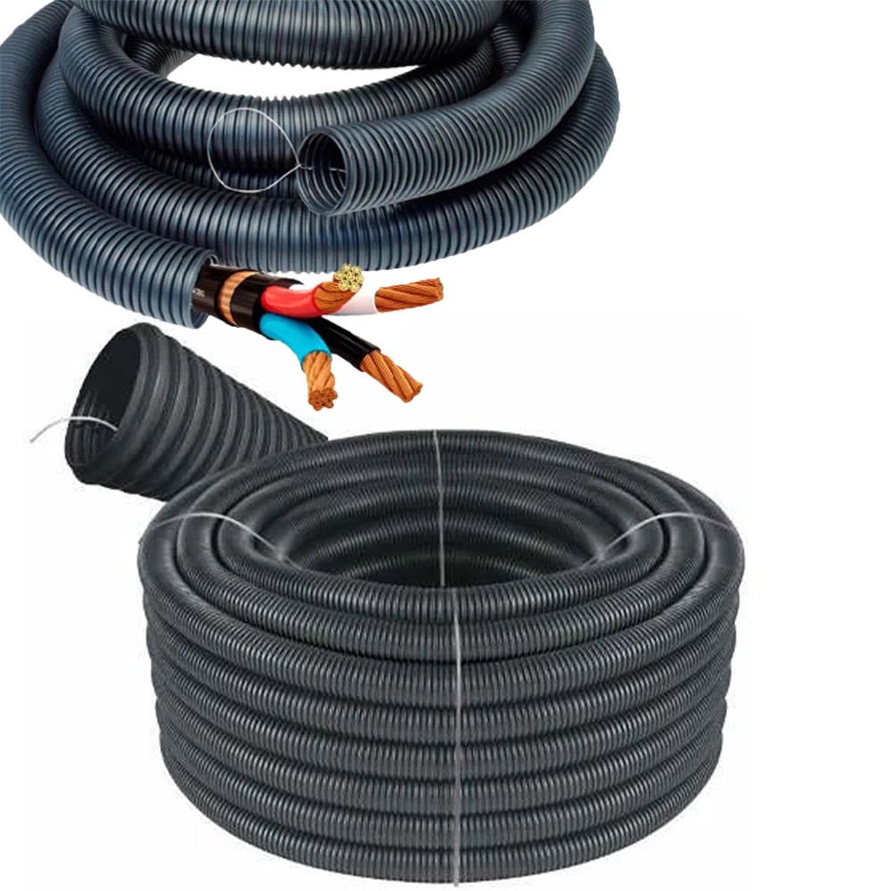 Tubo Duto Corrugado Eletroduto Com Guia 2 Polegadas 25 Metros Fio ...