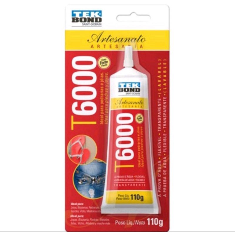 Cola Permanente T6000 110g TekBond Artesanato Cola Adesivo - Para ...