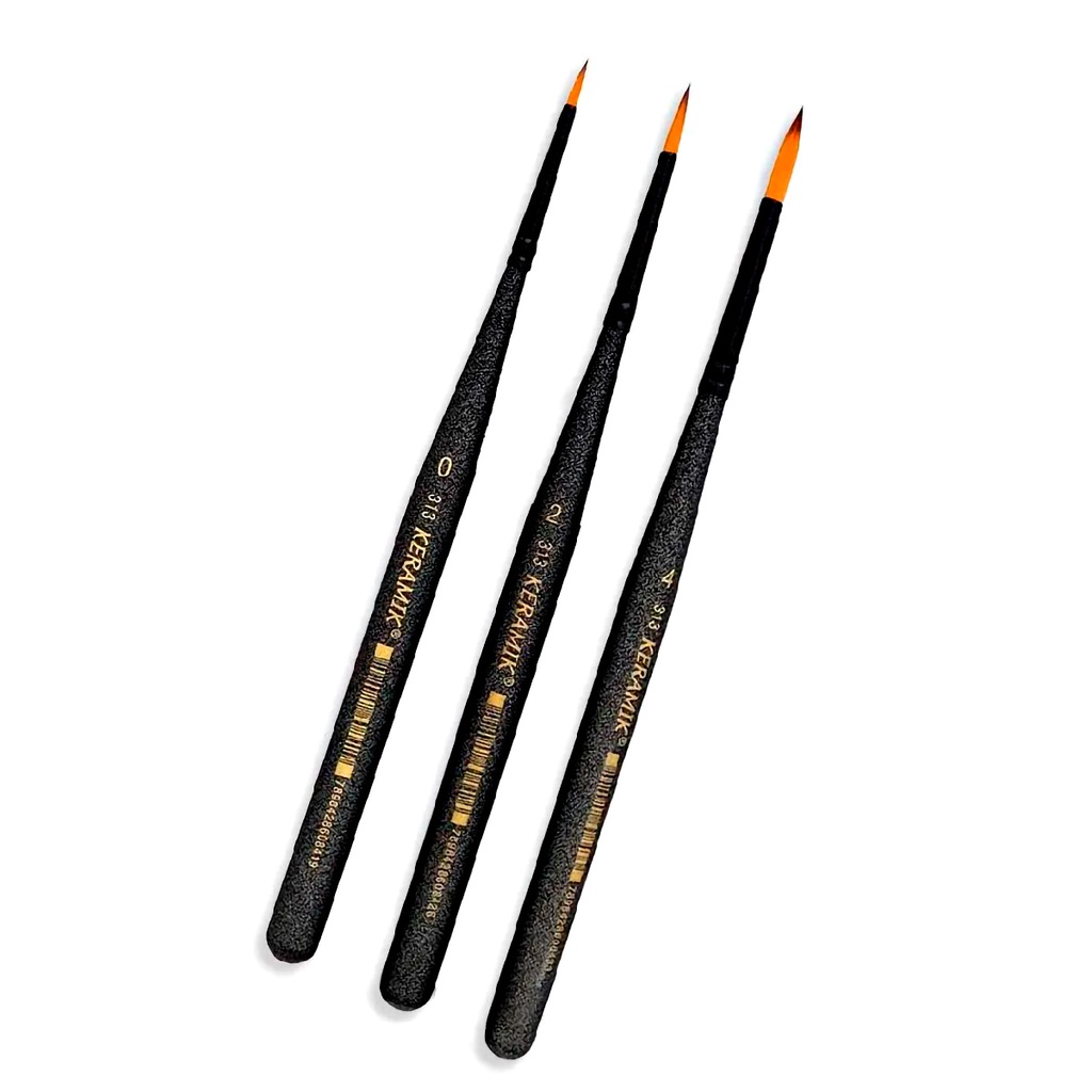 Kit Pincel Keramik Mini Brush Redondo Pintura Unha 313 C/03 - Corre Que ...