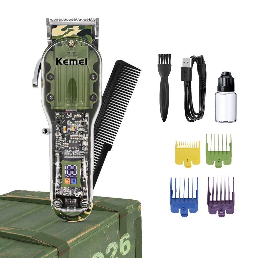 Maquina Corte De Cabelo Kemei Camuflada KM-1926 Profissional Recarregável | Shopee Brasil