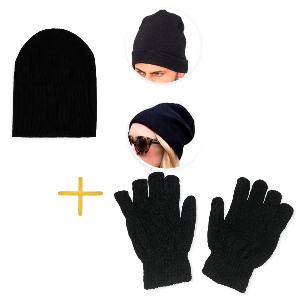 touca de frio feminina MASCULINA touca frio + Luva Inverno | Shopee Brasil