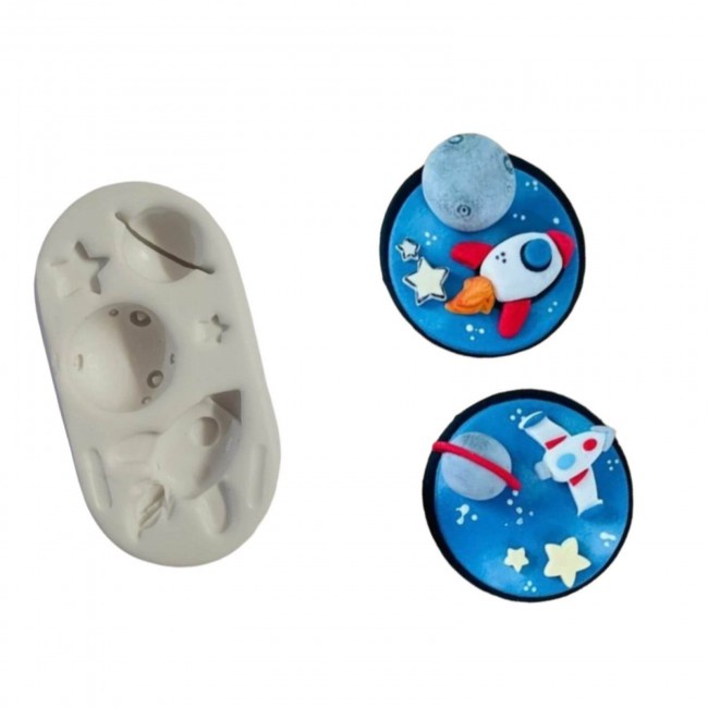 Molde de Silicone Planetas e Foguete | Shopee Brasil
