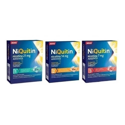 Niquitin 21mg 14mg 7mg Completo 3 Etapas Pare De Fumar | Shopee Brasil