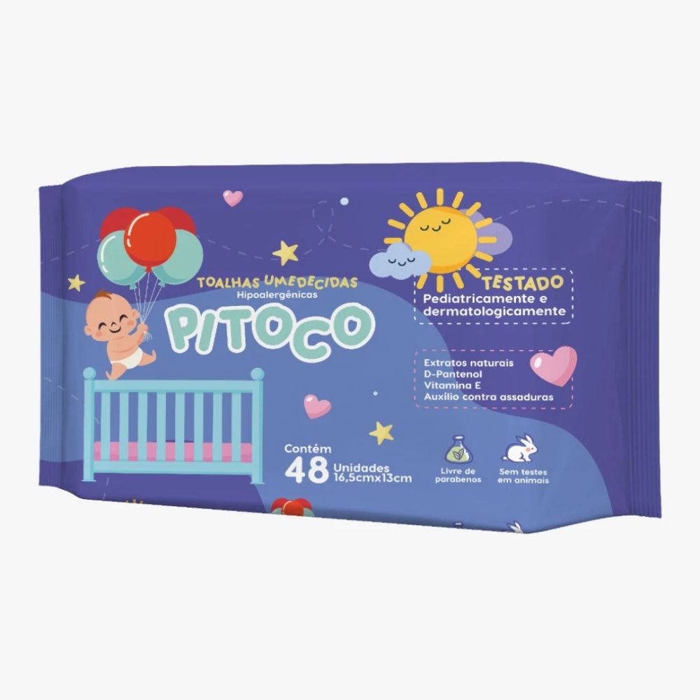 Toalhas Umedecidas Pitoco 48 Unidades Chams | Shopee Brasil