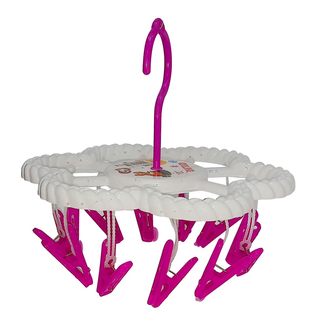 Varal Multiuso Leve e Compacto 24 Prendedores + Gancho Forte | Shopee ...