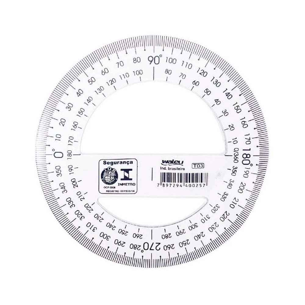 Transferidor 360 Graus Cristal Waleu | Shopee Brasil