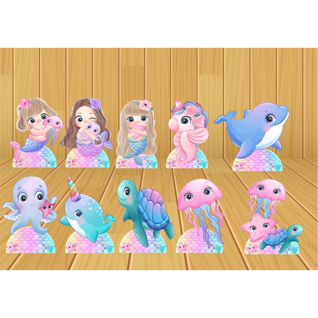 FESTA sereia baby KIT COM 10 DISPLAY DE 20 CM envio em 24h | Shopee Brasil