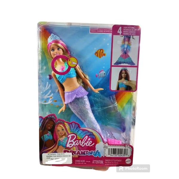 BARBIE FAN SEREIA MUDA DE COR | Shopee Brasil
