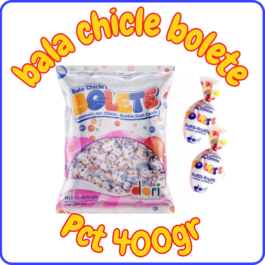 BALA BOLETE TUTTI FRUTI PCT C/400GR | Shopee Brasil