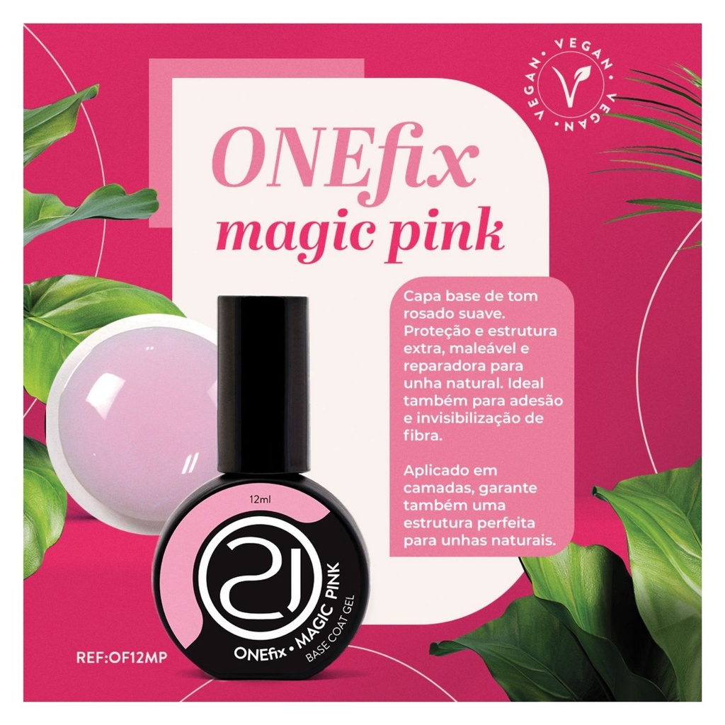 One Fix Magic Pink Nails 21 Capa Base 12ml | Shopee Brasil