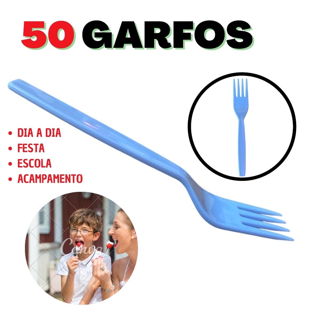 kit garfo plastico talher leve resistente cabo reforçado sobremesa bolo ...