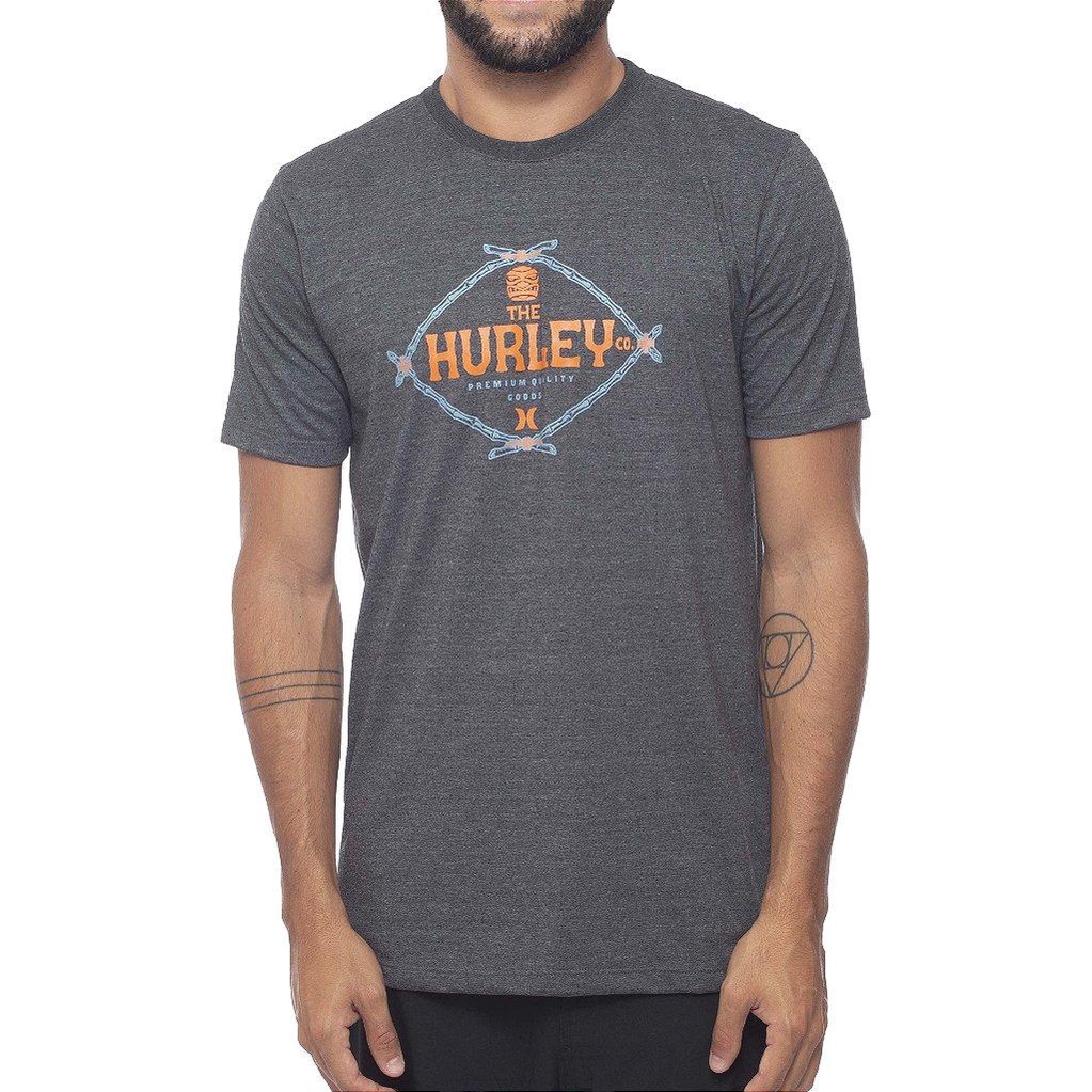 Camiseta Hurley Silk Bamboo SM23 Masculina Preto Mescla | Shopee Brasil