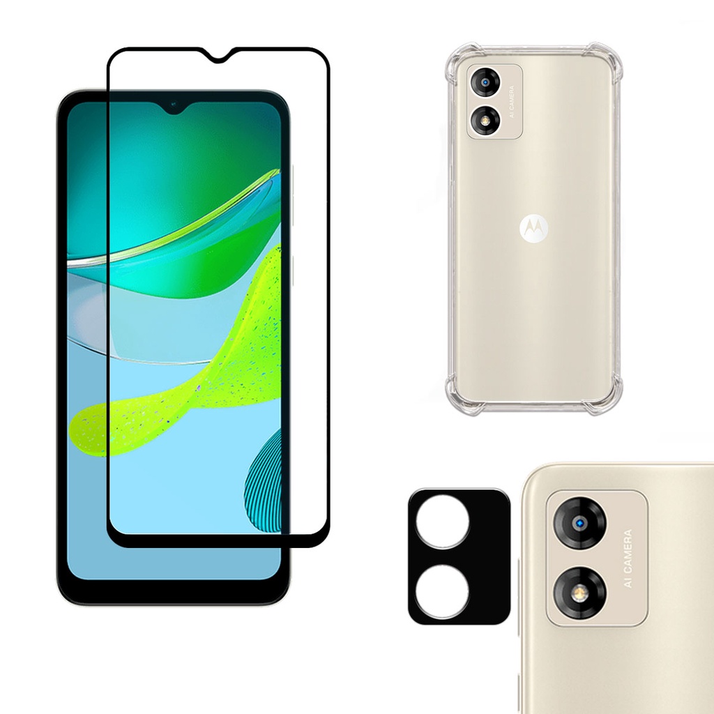 KIT Para Moto E13 Película de Vidro 3D + Capa + Câmera 3D | Shopee Brasil