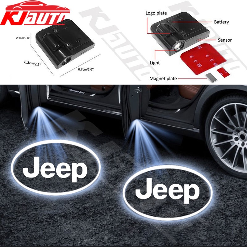 2pcs/set Jeep Car Door Lights Sem Fio Lâmpadas De Boas Vindas Renegade ...