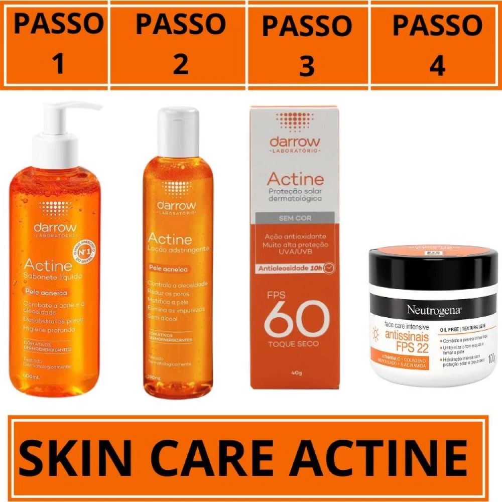 Kit Skin Care Antioleosidade Actine ( Actine Adstringente 190ml ...