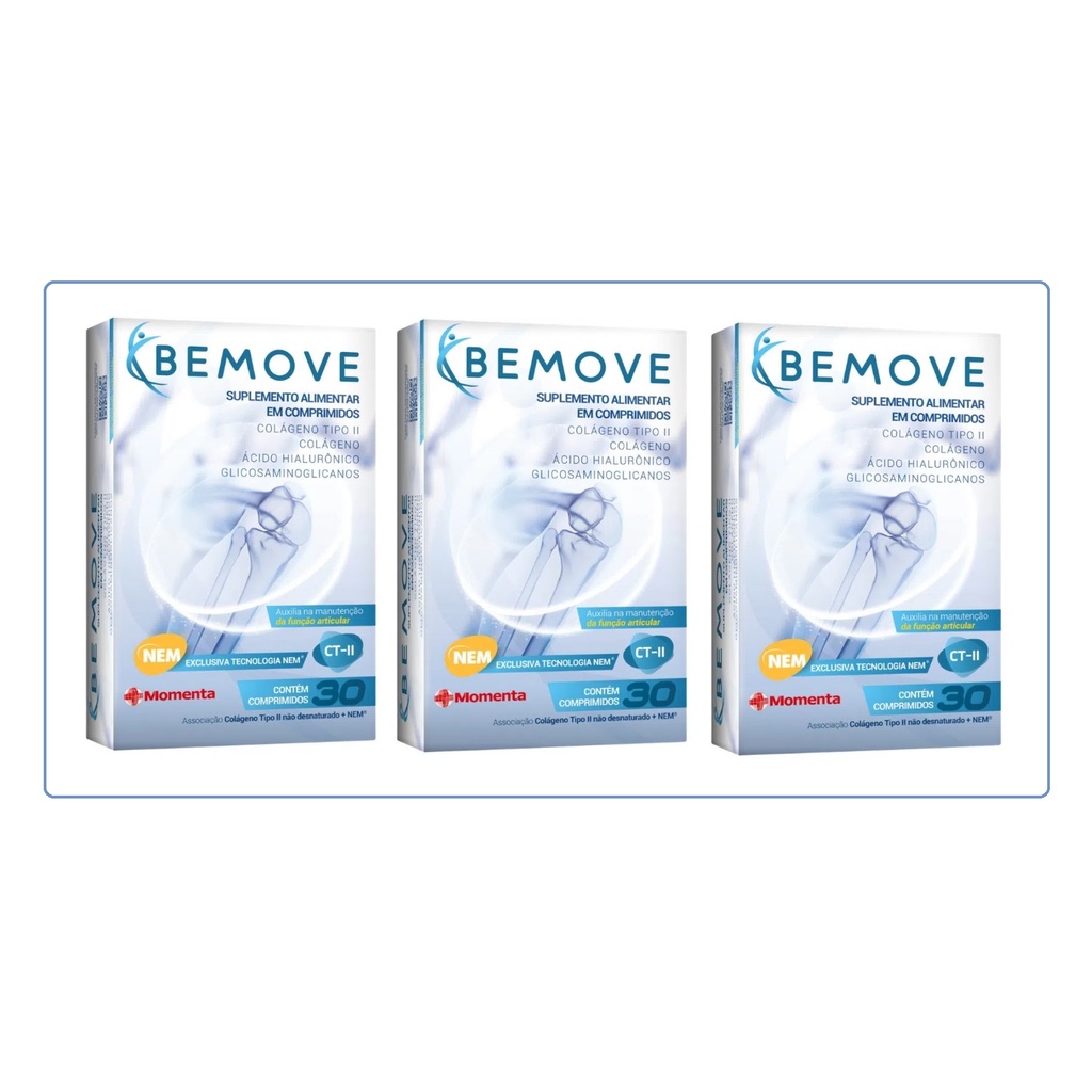 Kit 3 Bemove Colágeno Tipo2 Ácido Hialurônico – Momenta | Shopee Brasil