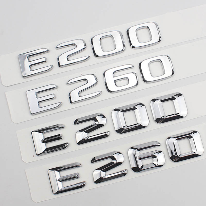 Cartas 3D ABS Cromadas Prateadas Para Adesivos De Carro E200 E220 E260 E270 E300 E320 W212 W213 ...