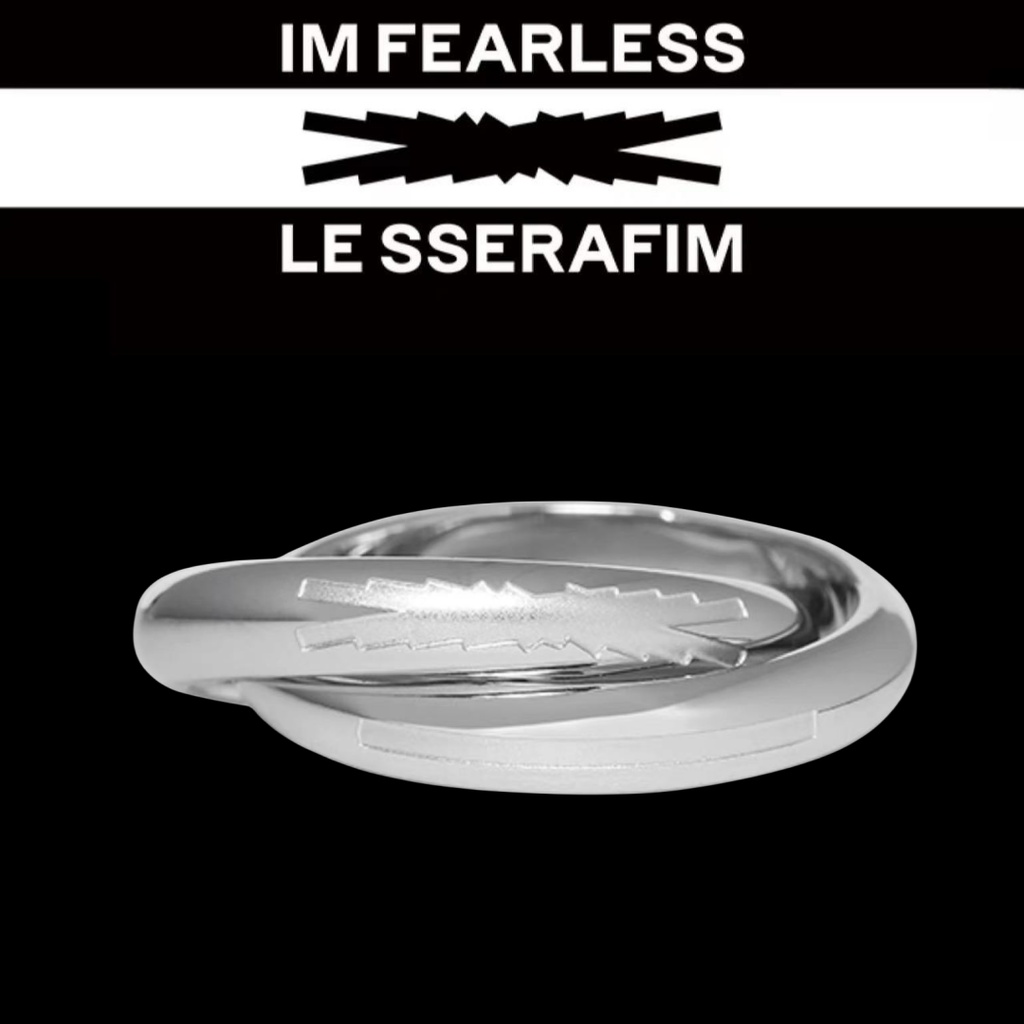 Kpop Idol LE SSERAFIM E FEARNOT Logotipo Assinatura Dois Anel De ...