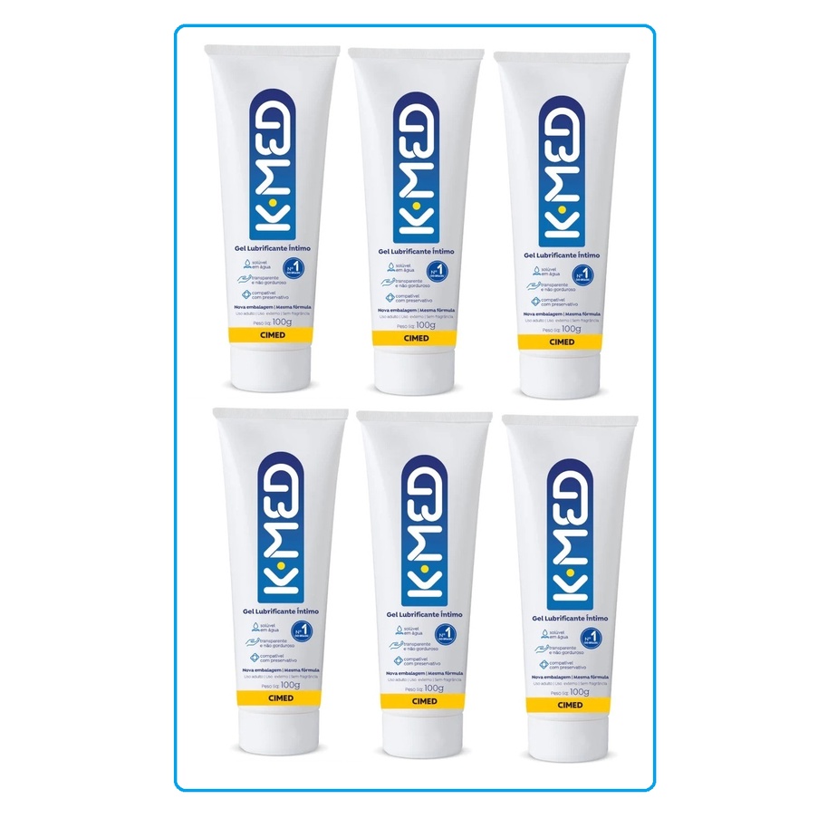 Kit 6 Gel Lubrificante Íntimo Kmed 100G Sem Sabor - Cimed | Shopee Brasil
