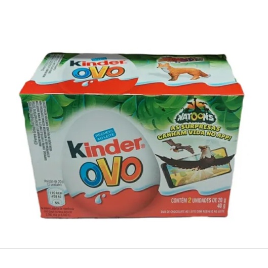 Kinder ovo Natoons sabor chocolate ao leite caixinha com 2 unidades de ... Kinder ovo Natoons sabor chocolate ao leite caixinha com 2 unidades de ...