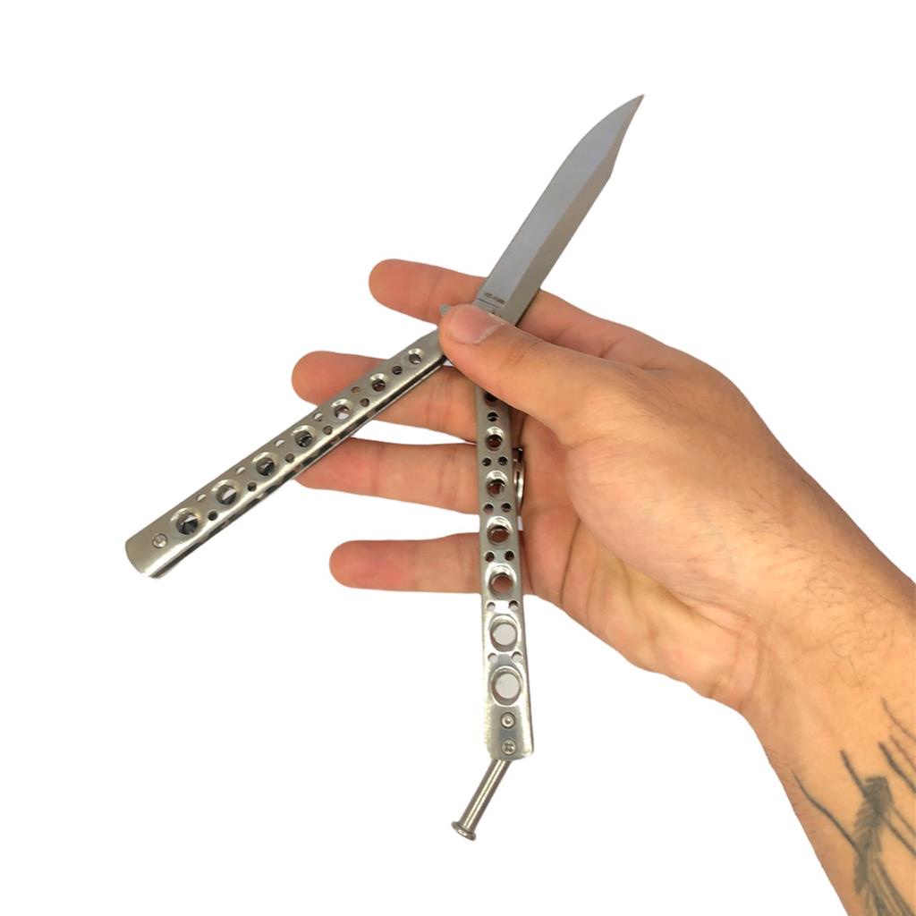Canivete Faca Butterfly Cromado | Shopee Brasil