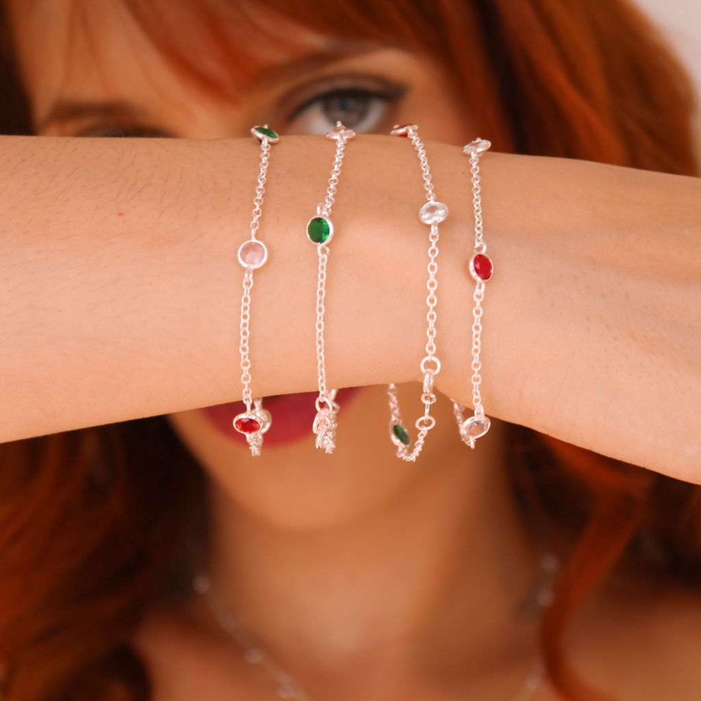 Pulseira Prata 925 Pontos de luz Colorido | Shopee Brasil