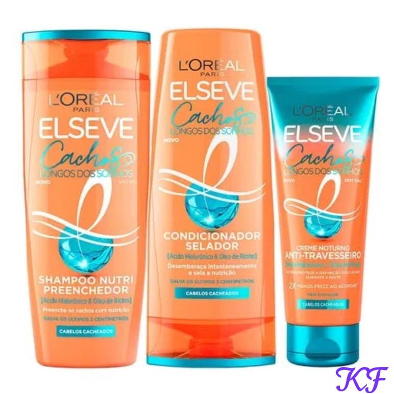 Kit Elseve Cachos Longos Dos Sonhos (Shampoo+Condicionador+Creme ...
