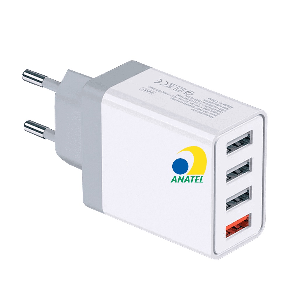 Carregador Caixinha Turbo Compacto 4x Usb Anatel | Shopee Brasil