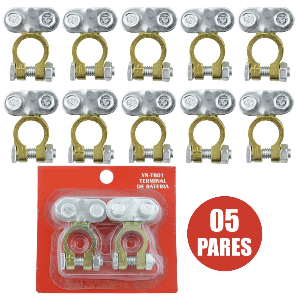 Kit 10 Terminais Bateria Positivo e Negativo Universal Carro | Shopee ...