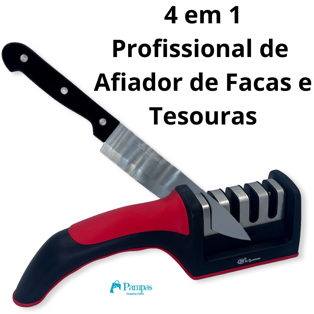 Amolador Afiador profissional De Facas e tesouras Premium 4 em 1 ...
