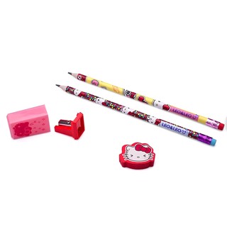 KIT HELLO KITTY COM 2 LAPIS/APONTADOR/BORRACHA | Shopee Brasil