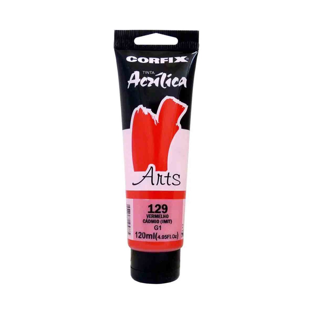 Tinta Acrilica Corfix Arts G1 129 Vermelho Cadmio (Imit) 120ml | Shopee ...