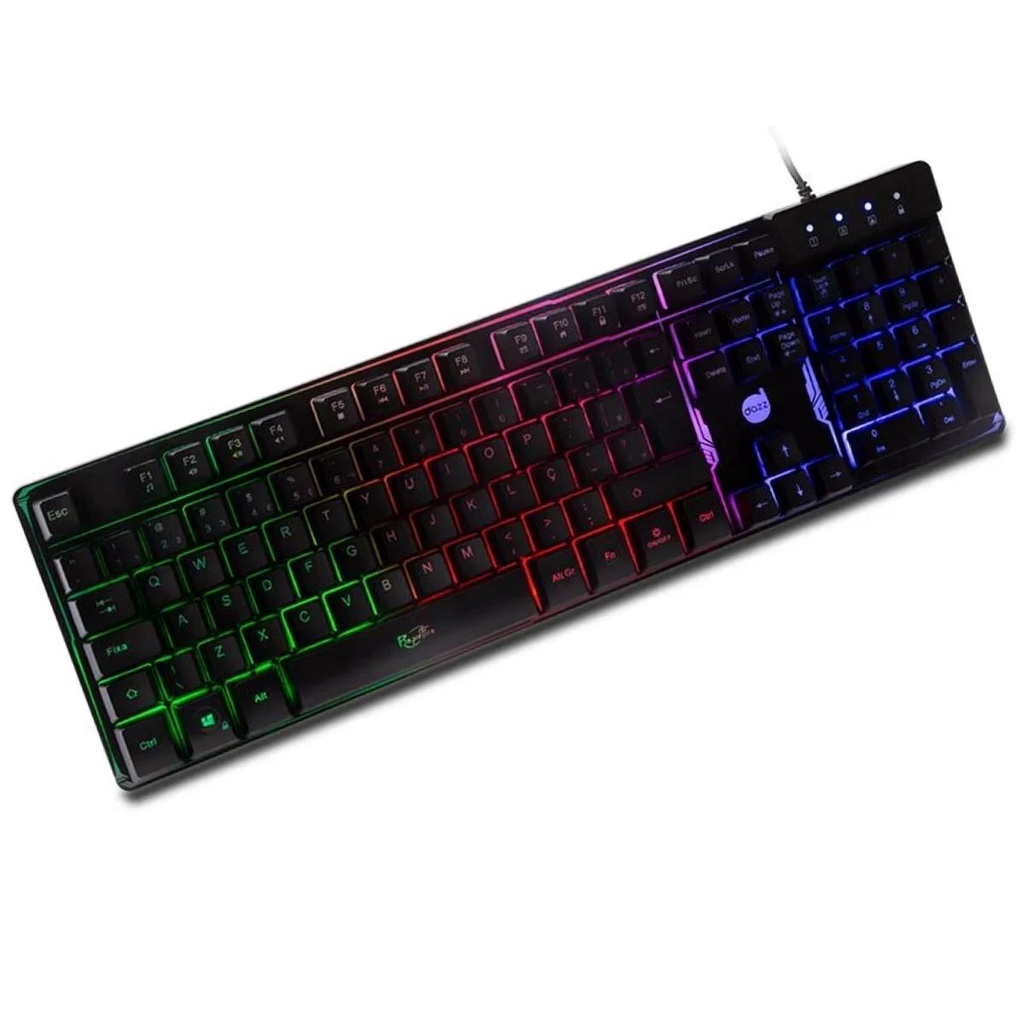 Teclado Gamer Rapid Fire Revolution Usb Rainbow ABNT2 Dazz | Shopee Brasil