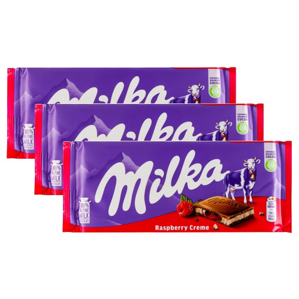 kit 3 CHOCOLATE MILKA RASPBERRY Sabor Framboesa 100G | Shopee Brasil