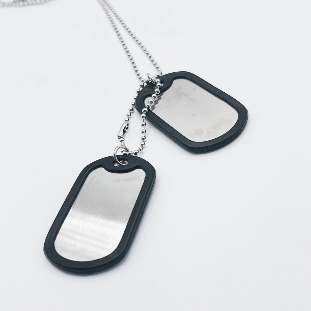 Corrente Placa Identificação Exército Dog Tag Aço Inox 316l - Pronta ...