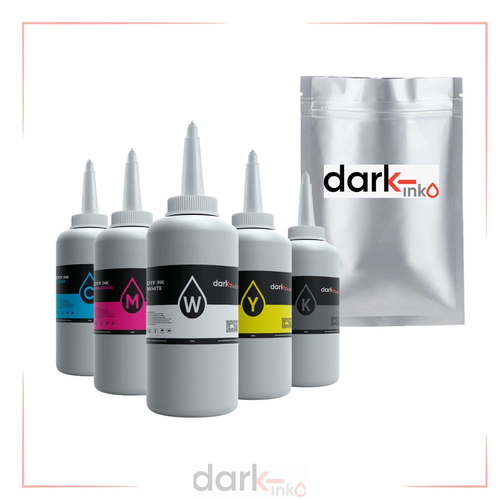 Kit DTF Tinta CMYKW 100ml Pó Poliamida 100g | Shopee Brasil