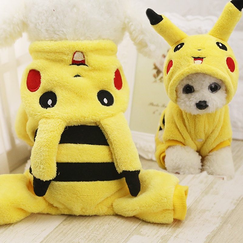 Pet Dog Cat Pikachu Clothes Dog Pikachu Transform Into Teddy Poodle ...
