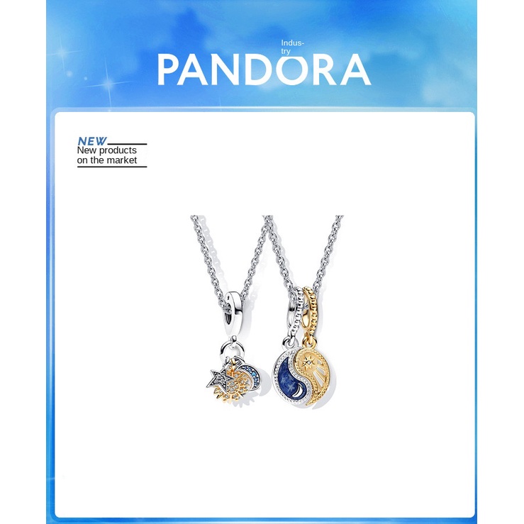 Colar Pandora Sol E Lua Companheiro Conjunto 925 Silver Girls DIY Niche Simples z925 | Shopee Brasil