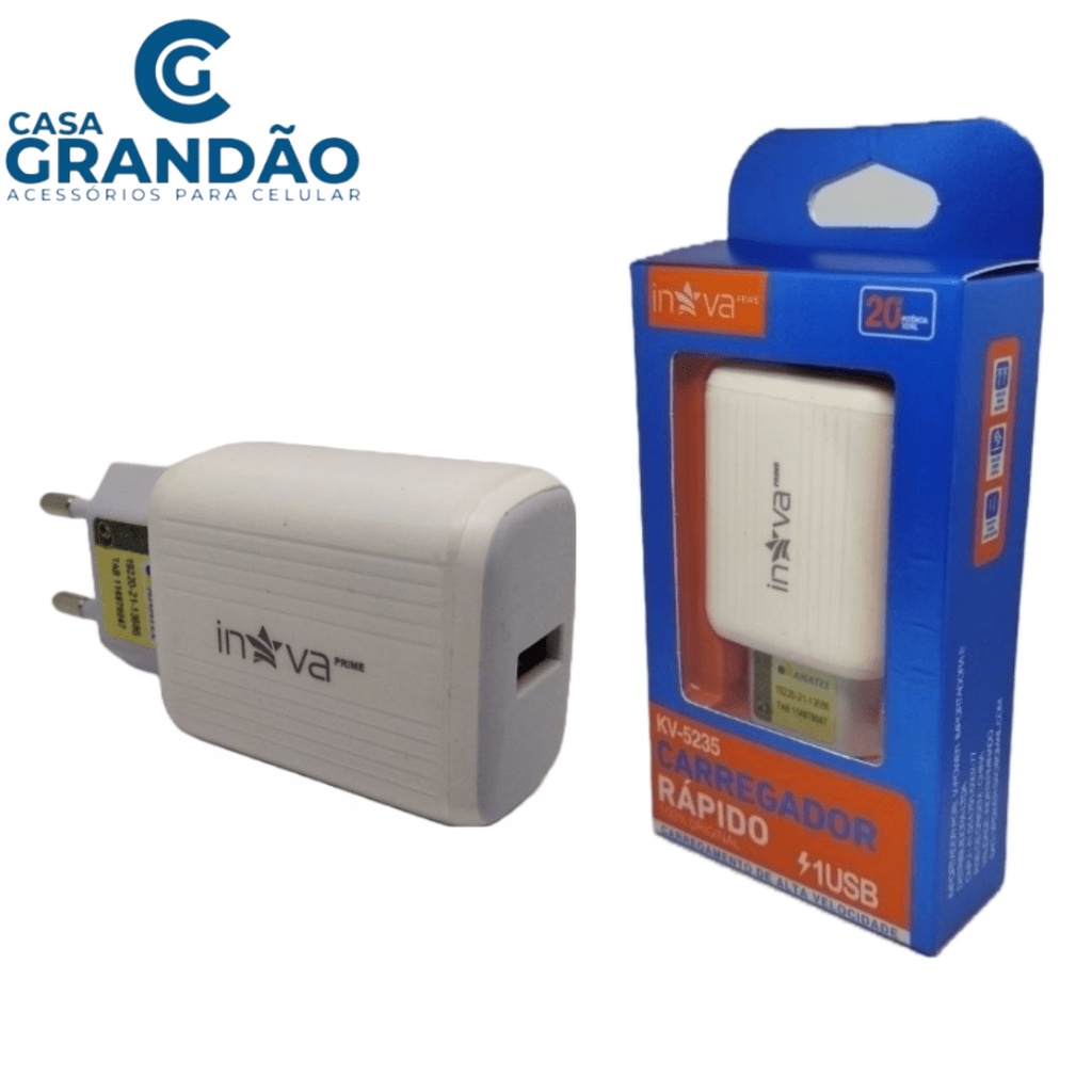 Fonte carregador 20w turbo inova kv-5235 | Shopee Brasil
