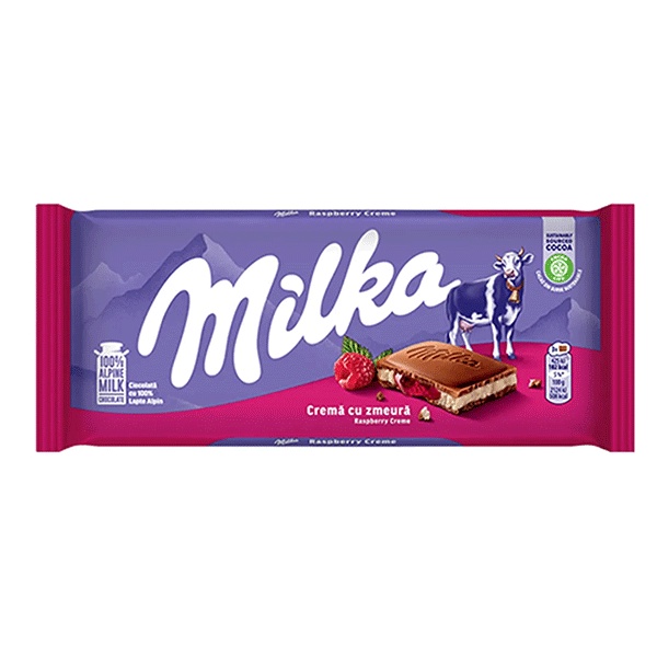 Chocolate Milka Raspberry Creme Barra Importada 100g | Shopee Brasil