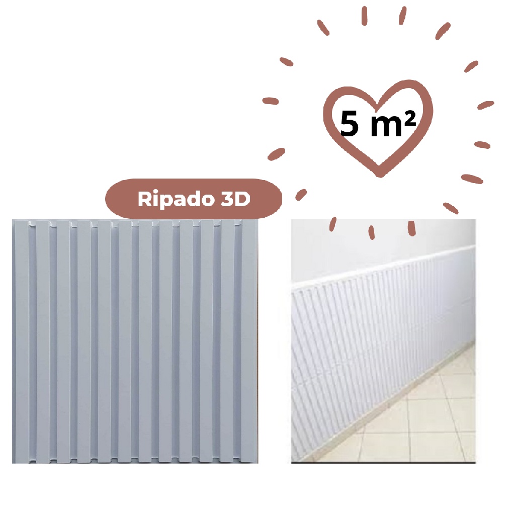 Kit 20 Placas 3D - 50x50 cm RIPADO PVC para PAREDE e TETO | Shopee Brasil