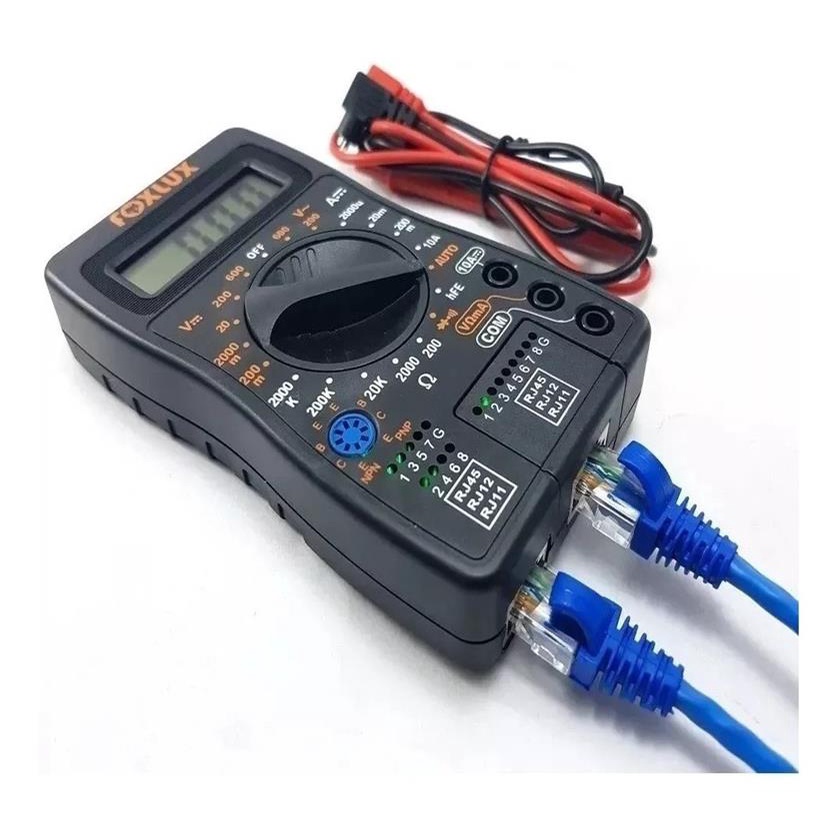 Multimetro Digital Com Testador Cabo De Rede Rj45 Rj12 Rj11 | Shopee Brasil