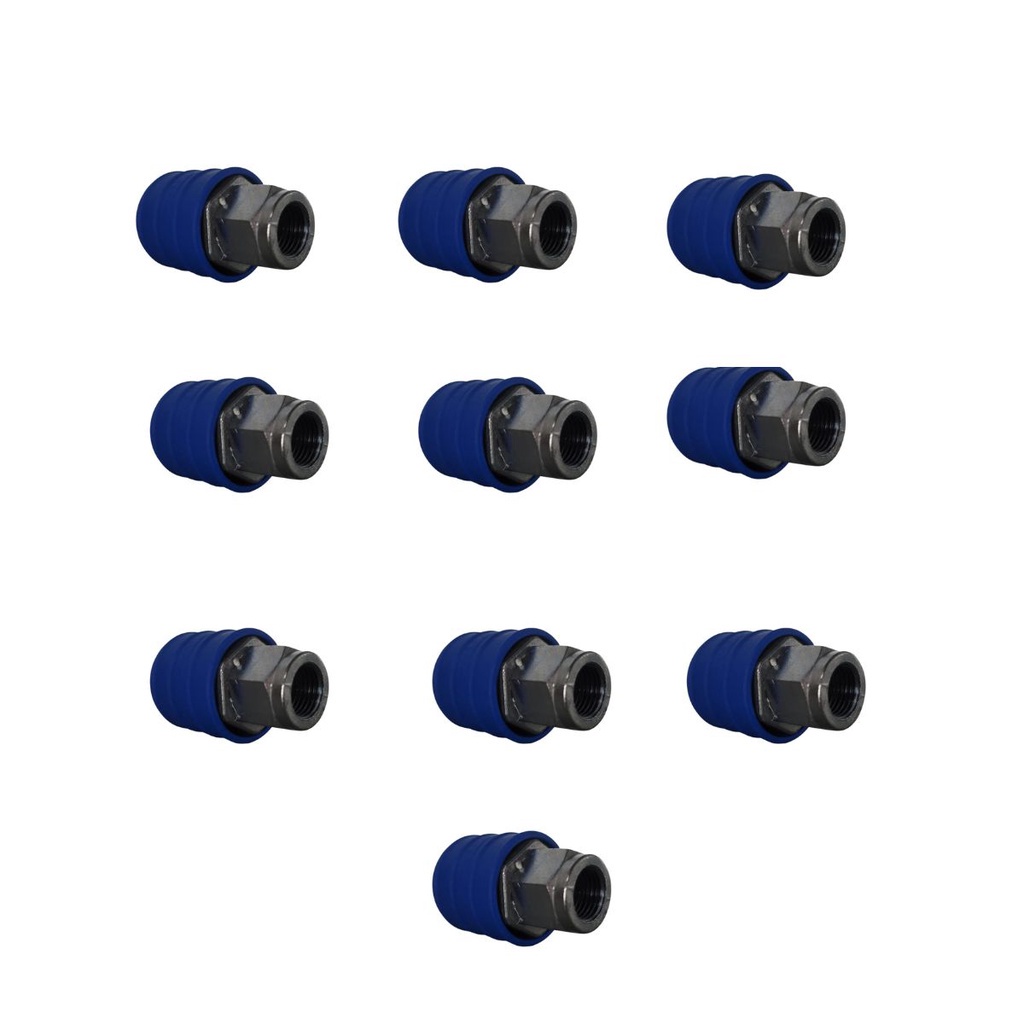 KIT COM 10 ENGATE RAPIDO PARA AR COMPRIMIDO ROSCA FEMEA 1/4 NPT AZUL - HIDRAFLUX | Shopee Brasil