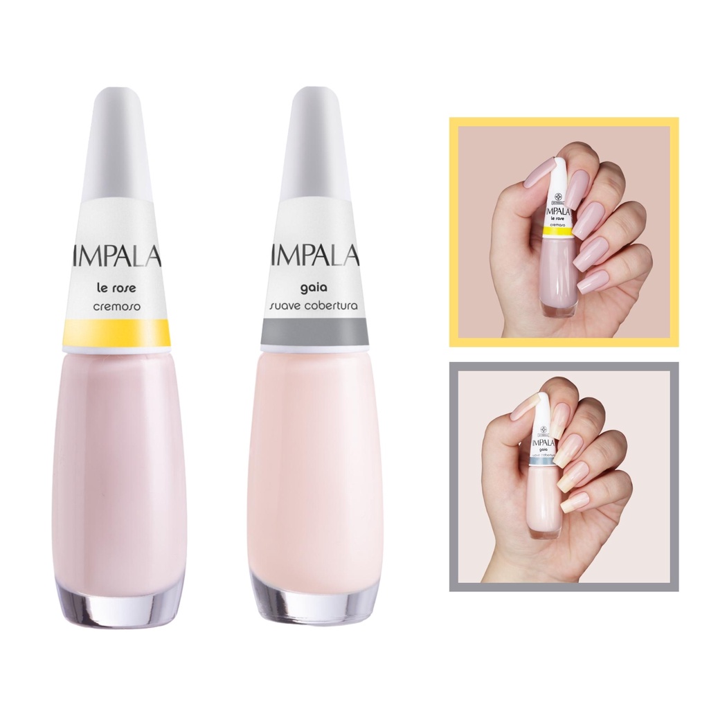Kit Esmalte Impala Combinação Misturinha Le Rose + Gaia | Shopee Brasil