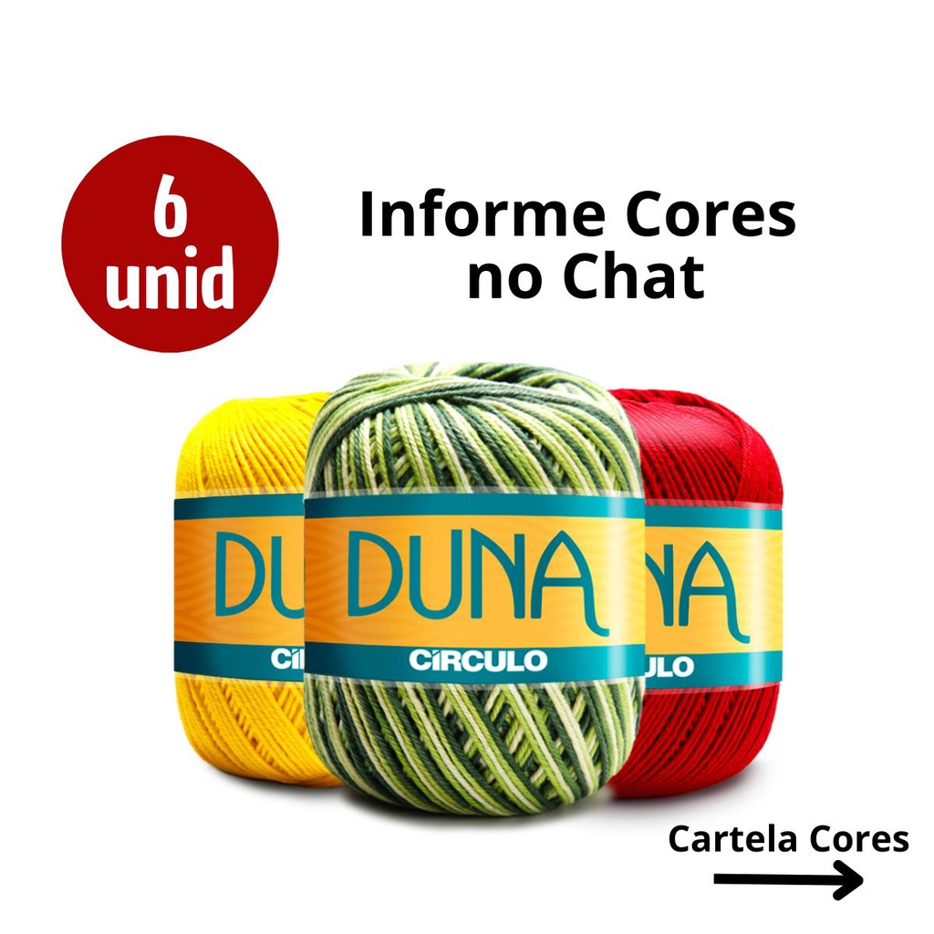 Kit 6 Unidades Linha Duna Círculo Nr 4 100g e 170m Escolha Cores no ...