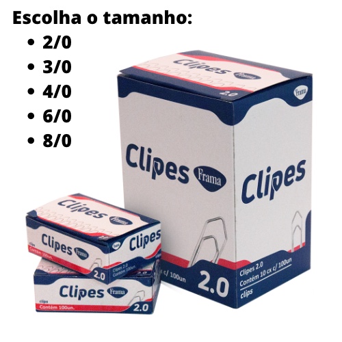 Clips Galvanizado - FRAMA - Escolha o tamanho | Shopee Brasil