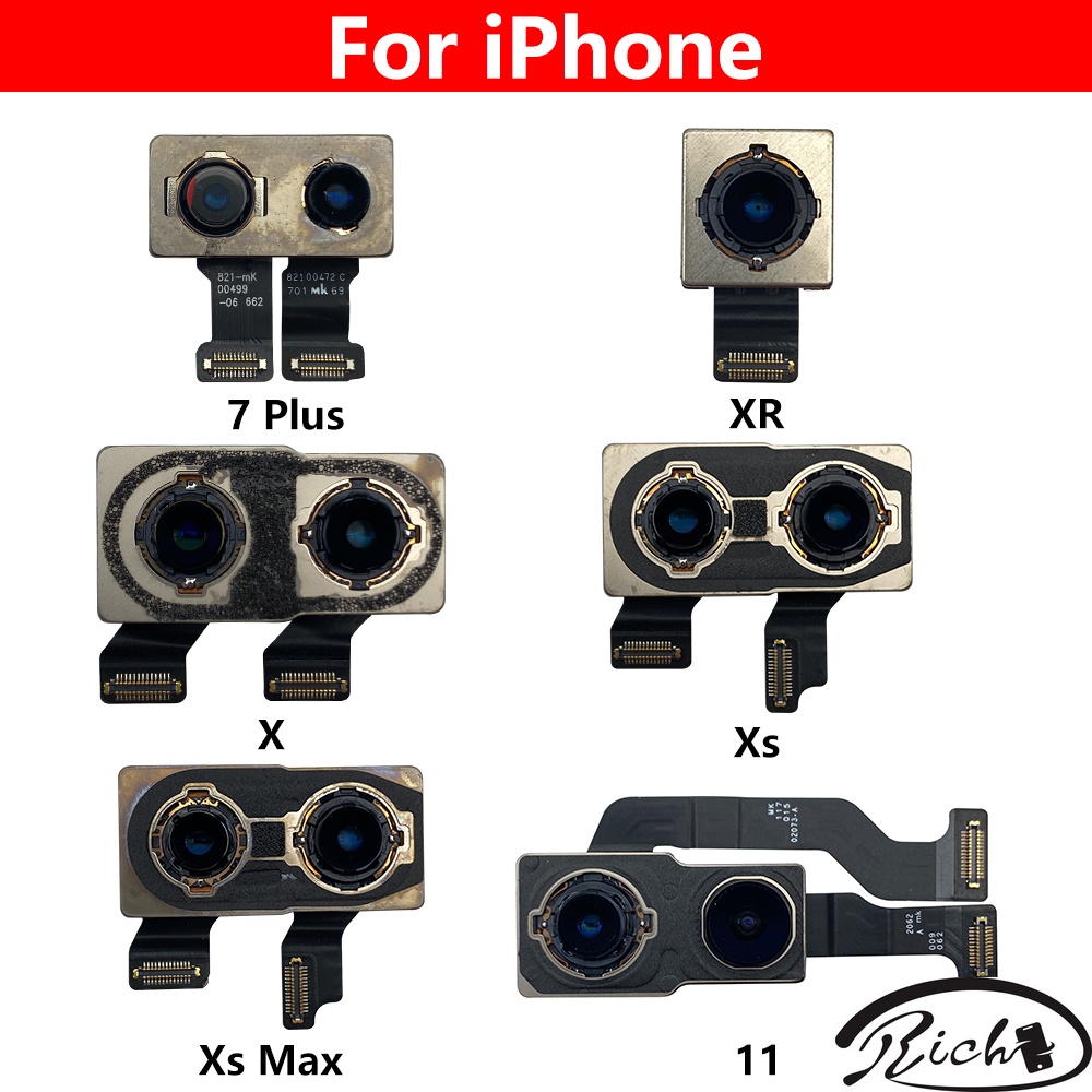 Para IPhone X XR XS Max 7 Plus/11 12 Pro Câmera Traseira Com Cabo ...